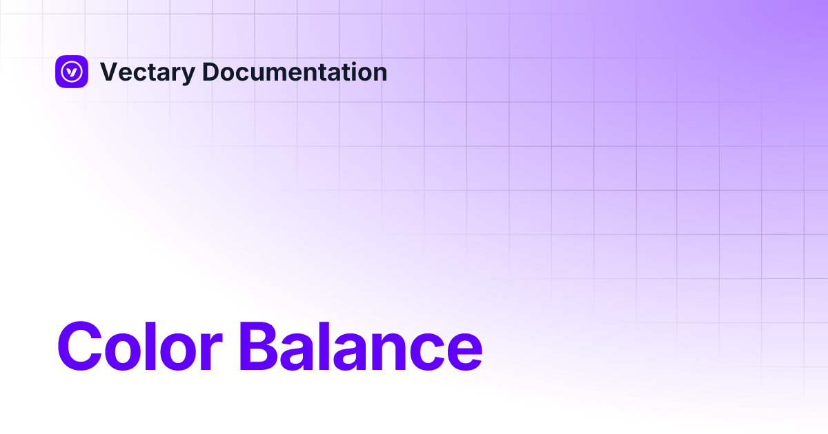 Color Balance | Vectary Documentation