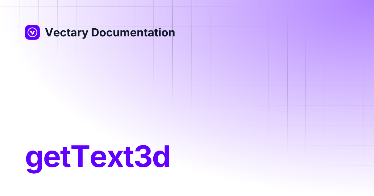 getText3d | Vectary Documentation
