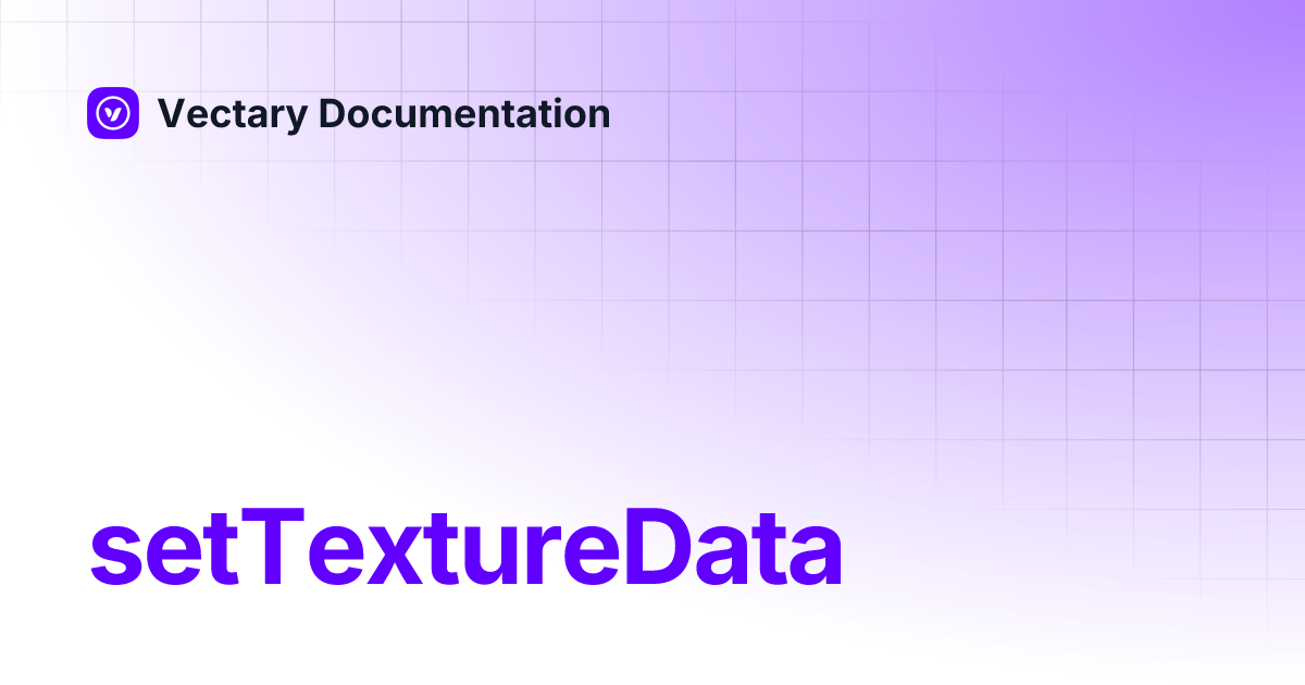 setTextureData | Vectary Documentation