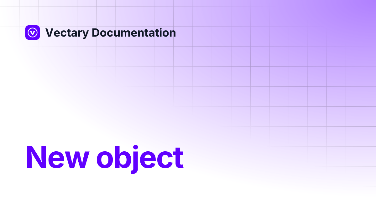 New object | Vectary Documentation