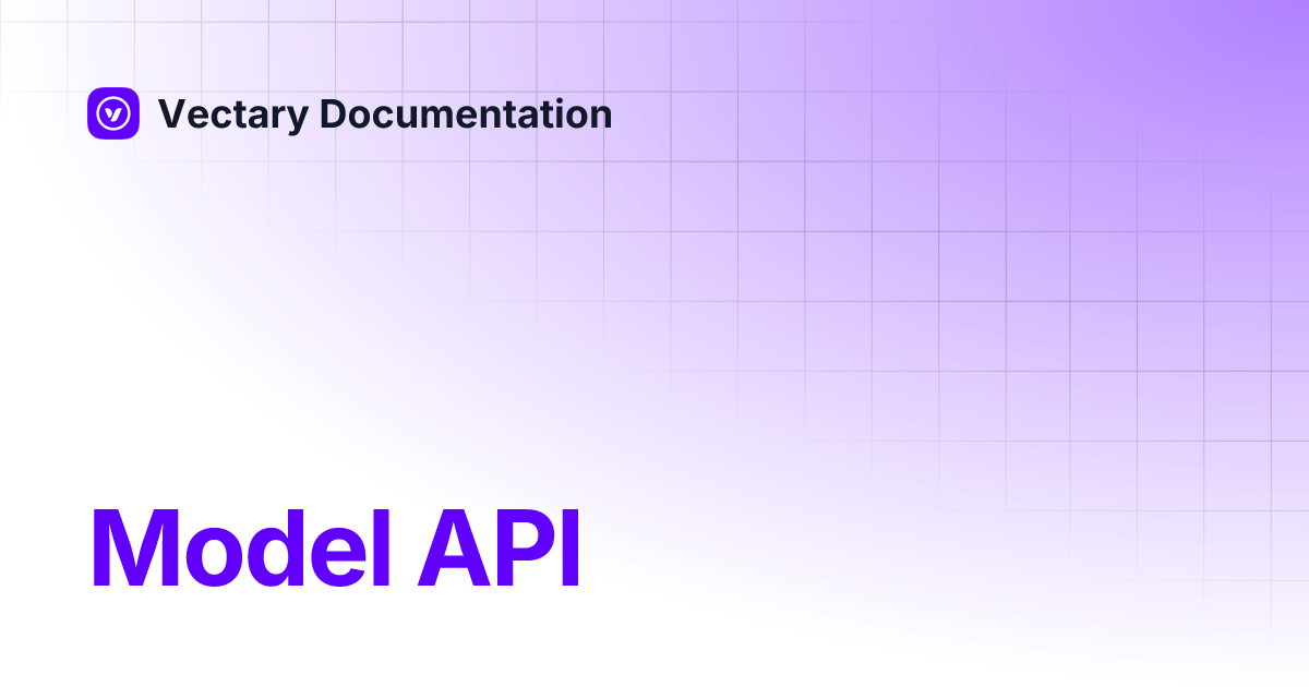 Model API | Vectary Documentation