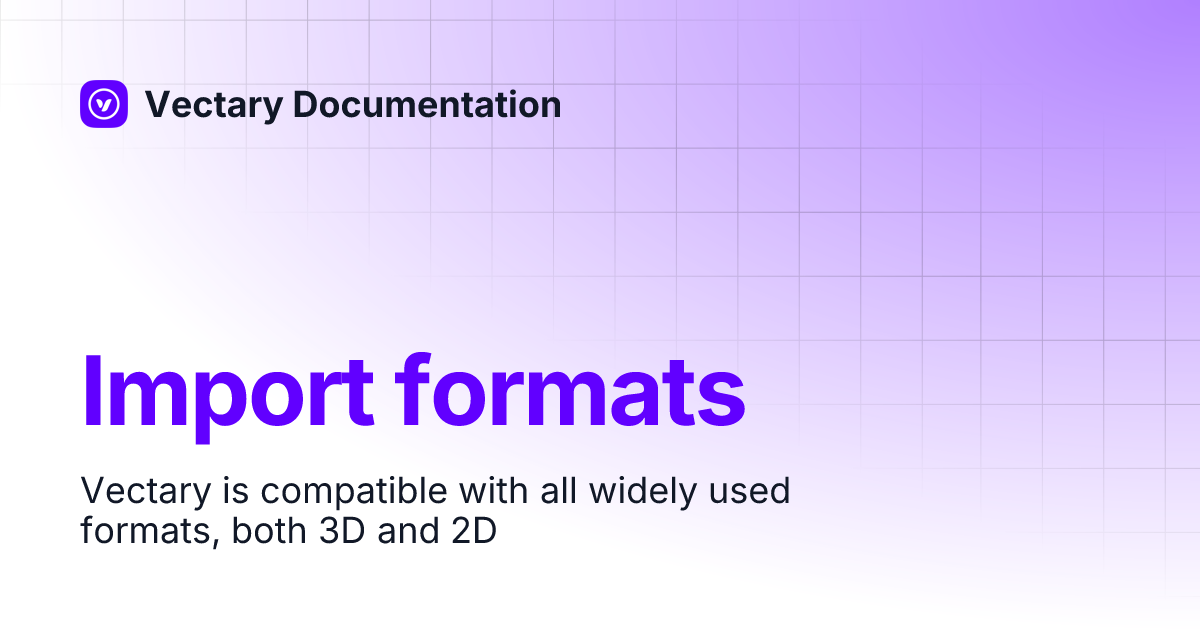 Import formats | Vectary Documentation