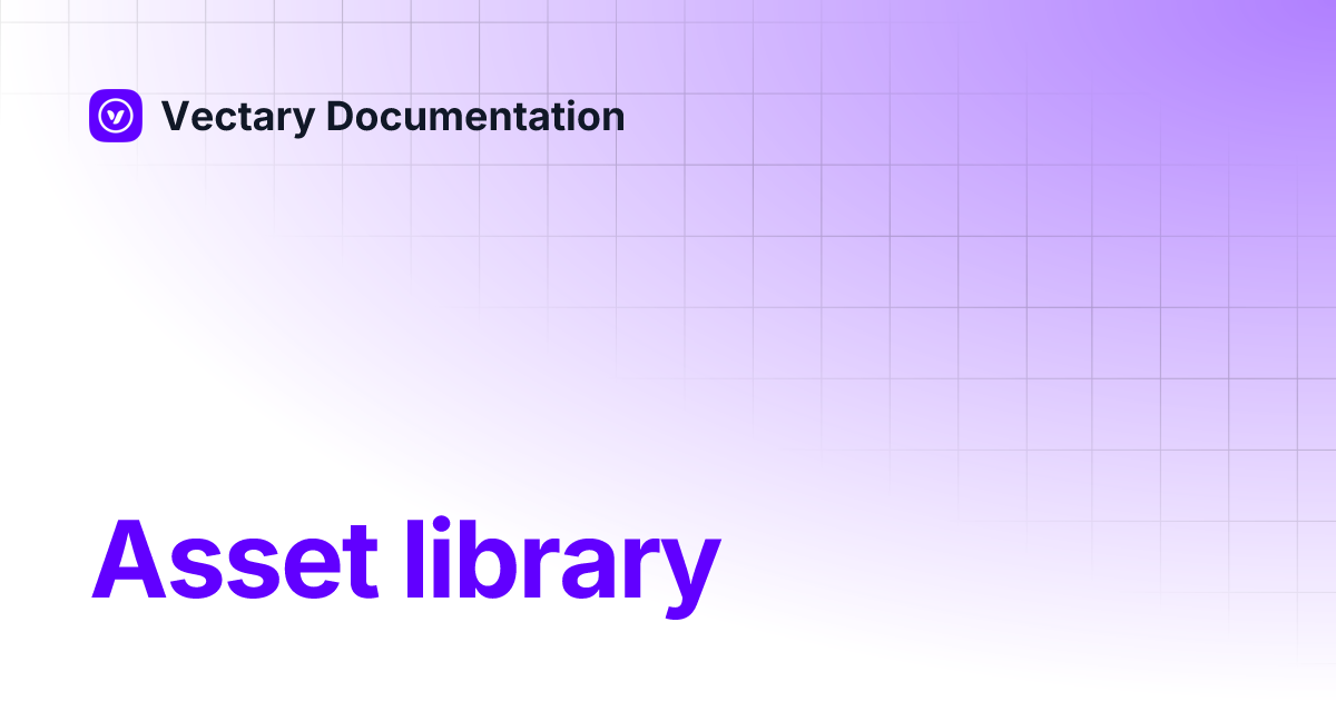 Asset library | Vectary Documentation