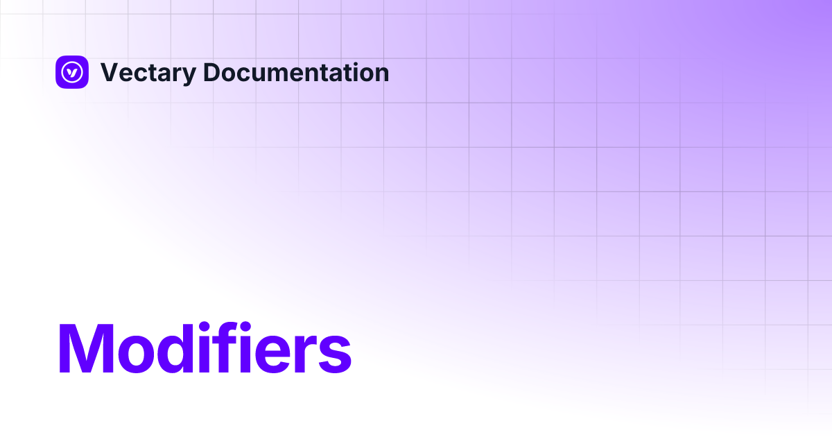 Modifiers | Vectary Documentation