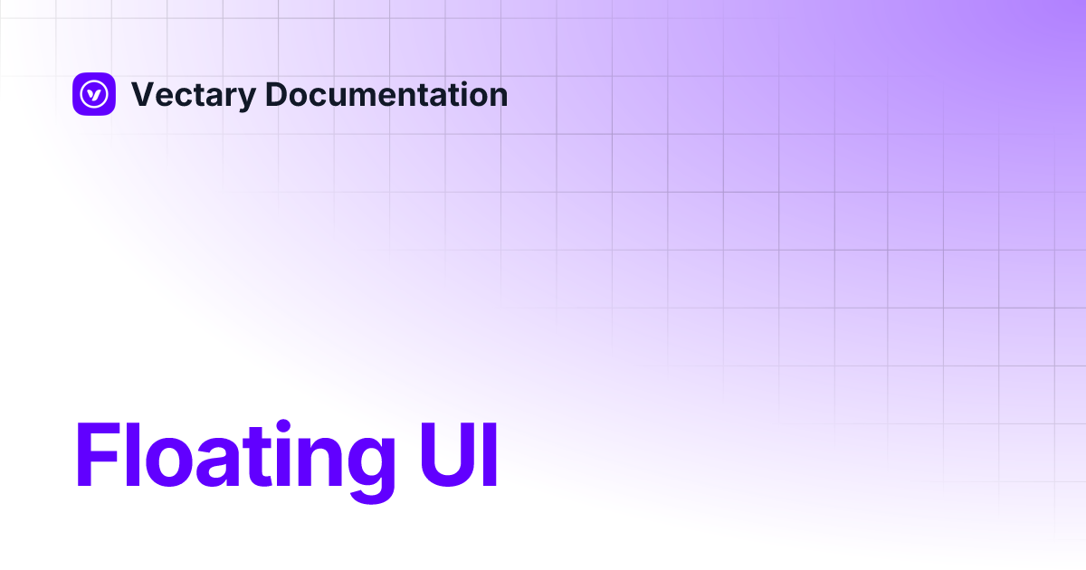Floating UI | Vectary Documentation