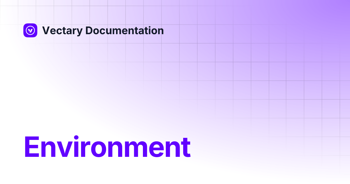 Environment | Vectary Documentation