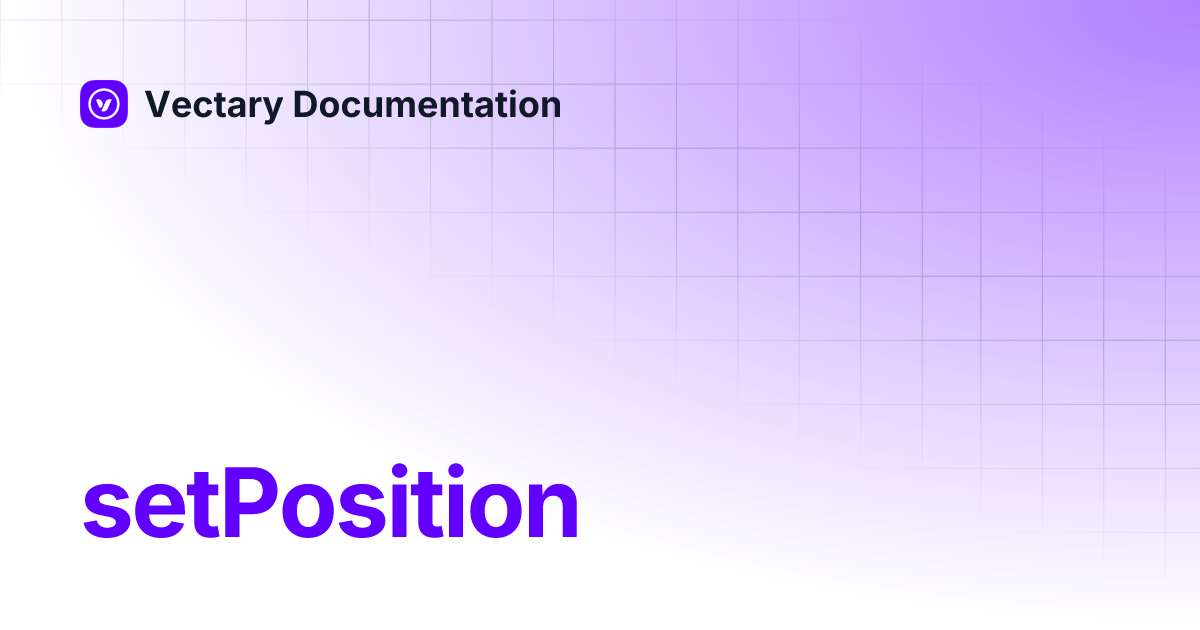 setPosition | Vectary Documentation